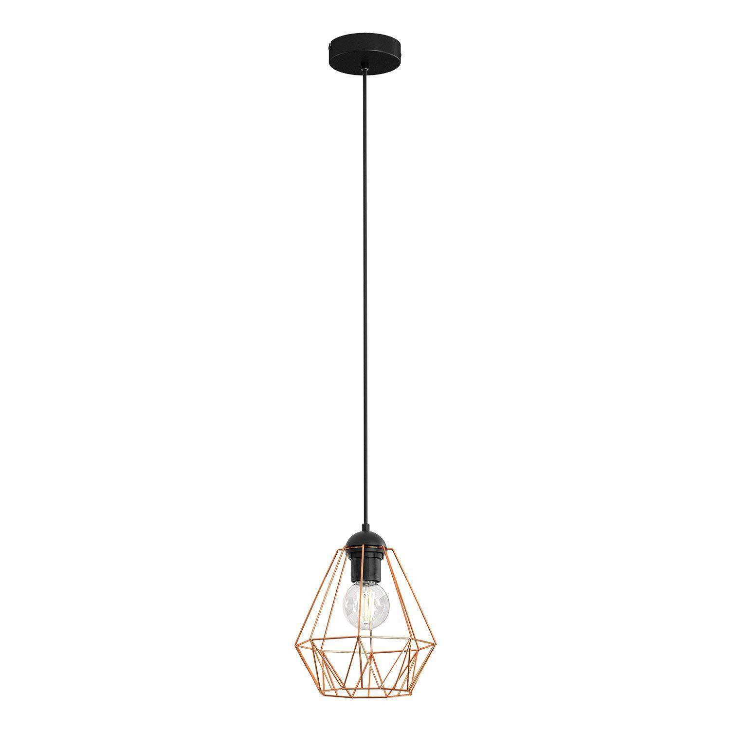 Luminex lampa wisząca Bergen E27 czarno/miedziana 619 | Studio Światła